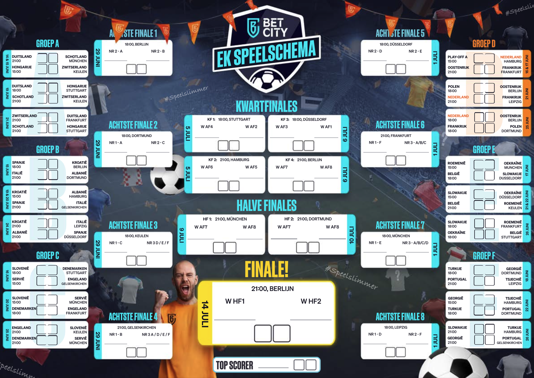 EK 2024 Speelschema - programma EK